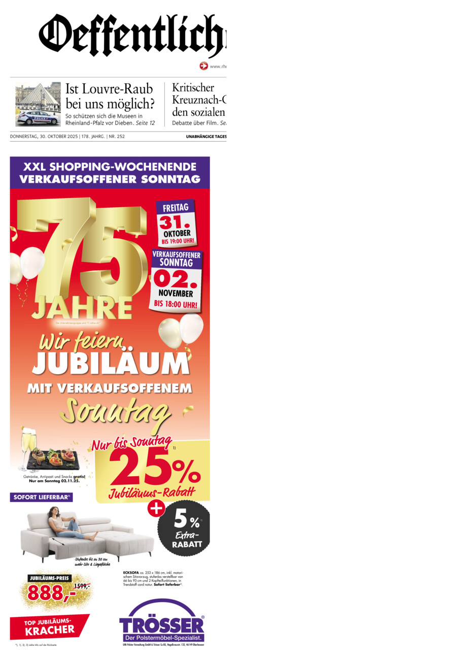 Oeffentlicher Anzeiger vom Donnerstag, 30.10.2025 | Rhein Zeitung